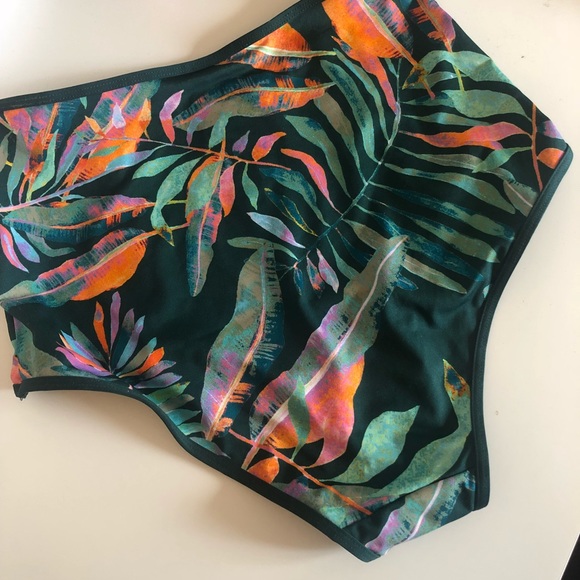 H&M | Swim | Highwasted Tropical Print Leaf Bathing Suit Bottom | Poshmark